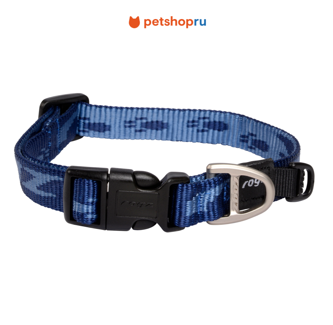 Rogz ошейник серии "Alpinist", темно-синий, размер L (34-56см), ширина 2см