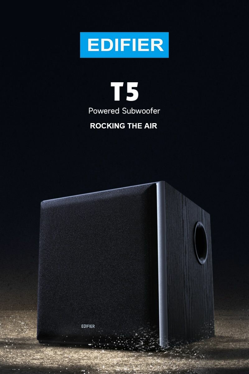 Обновленная версия V24 Колонки моно Edifier T5 черные - 70 Вт, питание от сети 220В , Европейская вилка