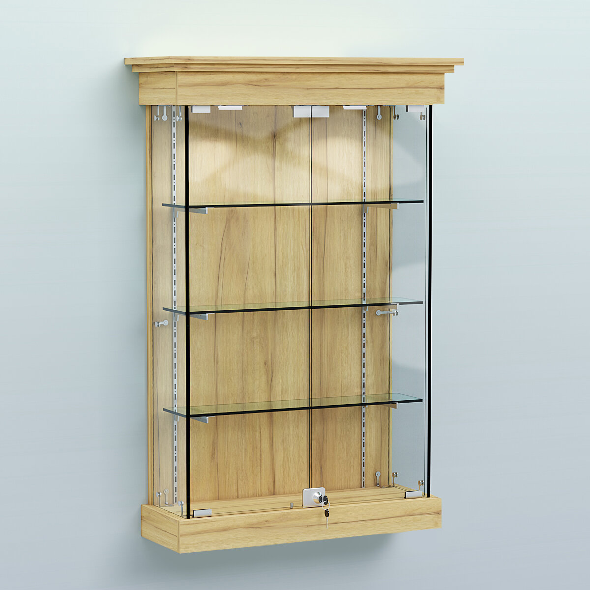 Витрина для музеев "Коллекция" настенная №1-3-РЕГ, Дуб Золотистый