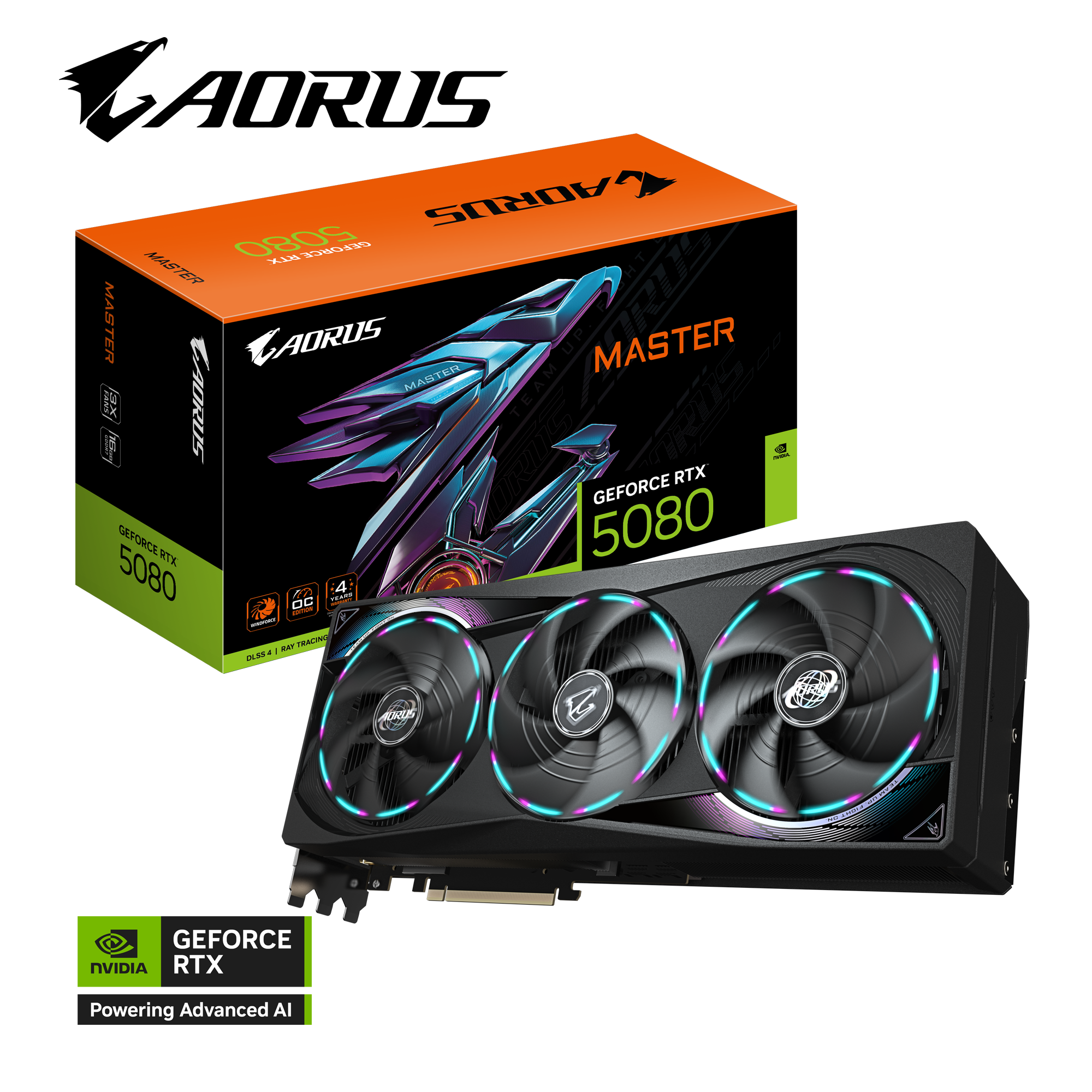 Видеокарта GIGABYTE GeForce RTX 5080 AORUS MASTER 16GB (GV-N5080AORUS M-16GD)