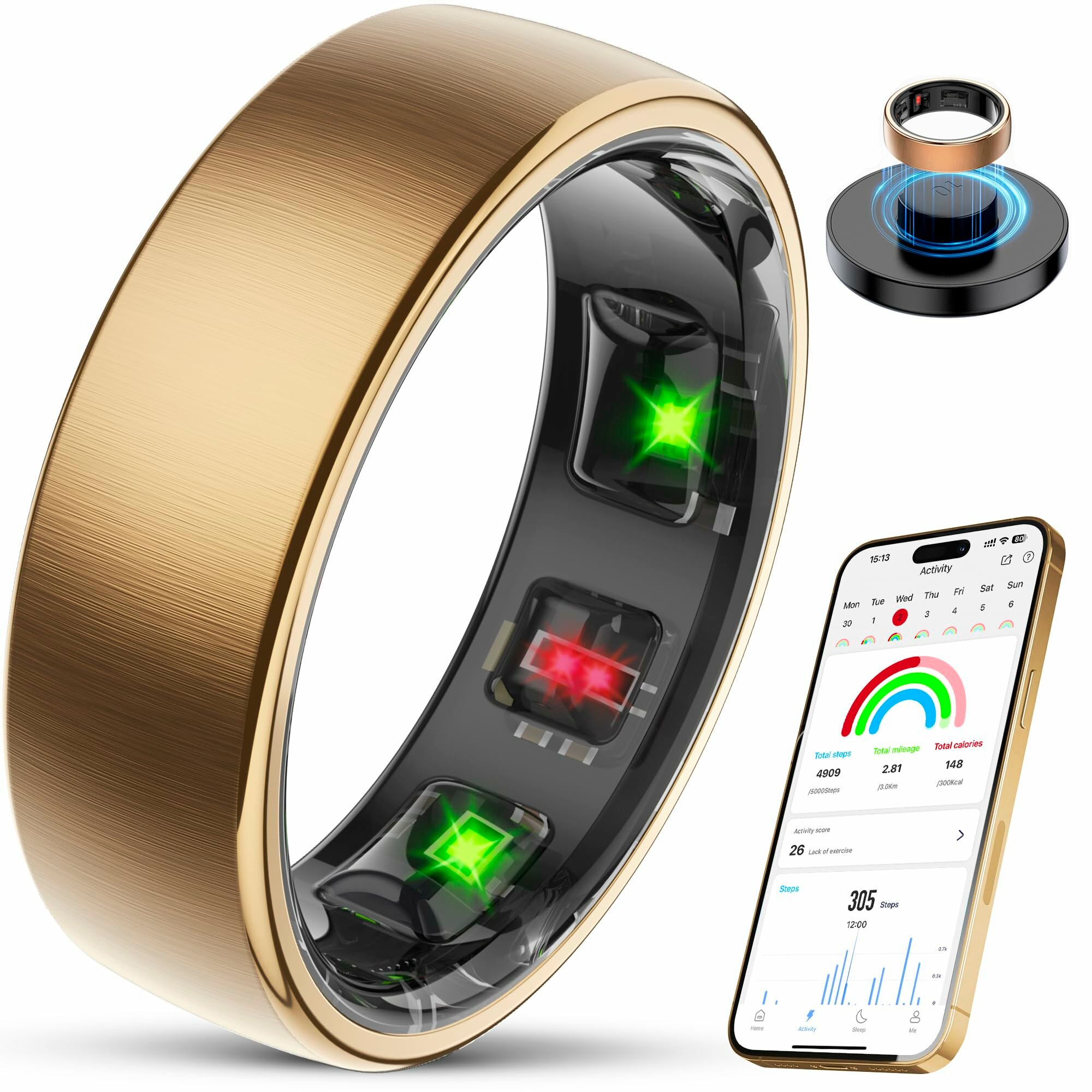 Кольцо JITE, с подставкой, для iPhone/Android, беспроводной зарядкой