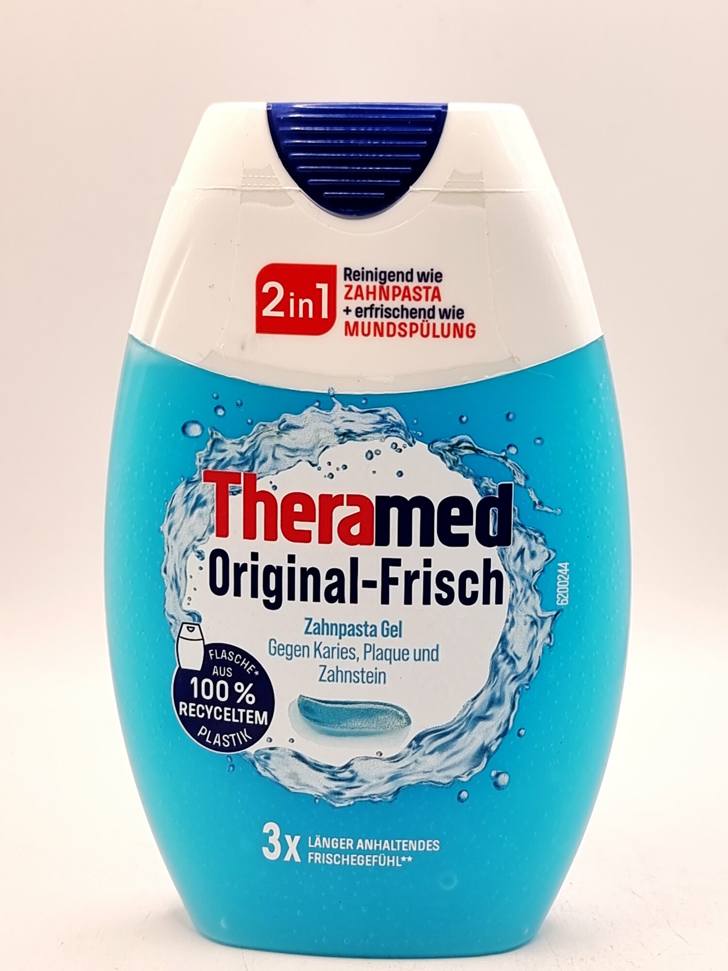 Зубная паста-гель THERAMED ORIGINAL 2в1 с фтором от кариеса, зубного налета и зубного камня, 75 мл (Германия)