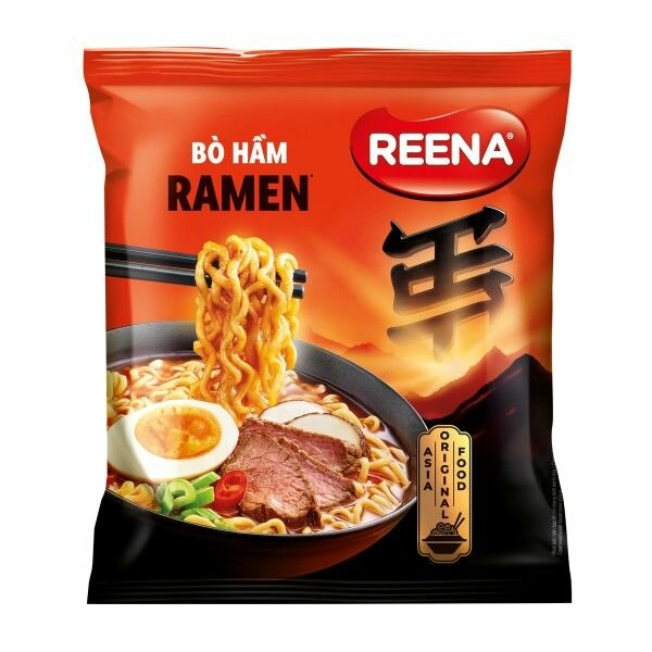 Лапша быстрого приготовления Bo ham Ramen с острой томленой говядиной Reena 5шт по 115г, Вьетнам