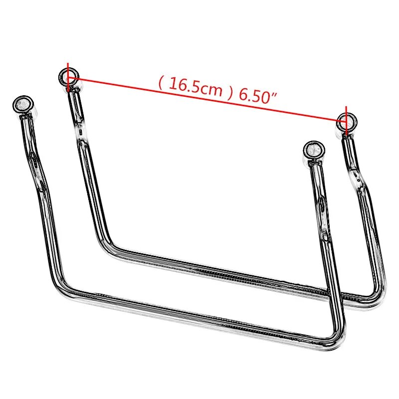 Хромированная сумка-седло для мотоцикла 14 см-24 см, опорная планка, защитный кронштейн для багажа, крепление для Honda Shadow ACE VT400/750, универсальный 16.5cm