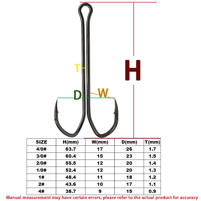 TAKEDO SDL-38BC Треугольные Двойные Рыболовные Крючки Size 2