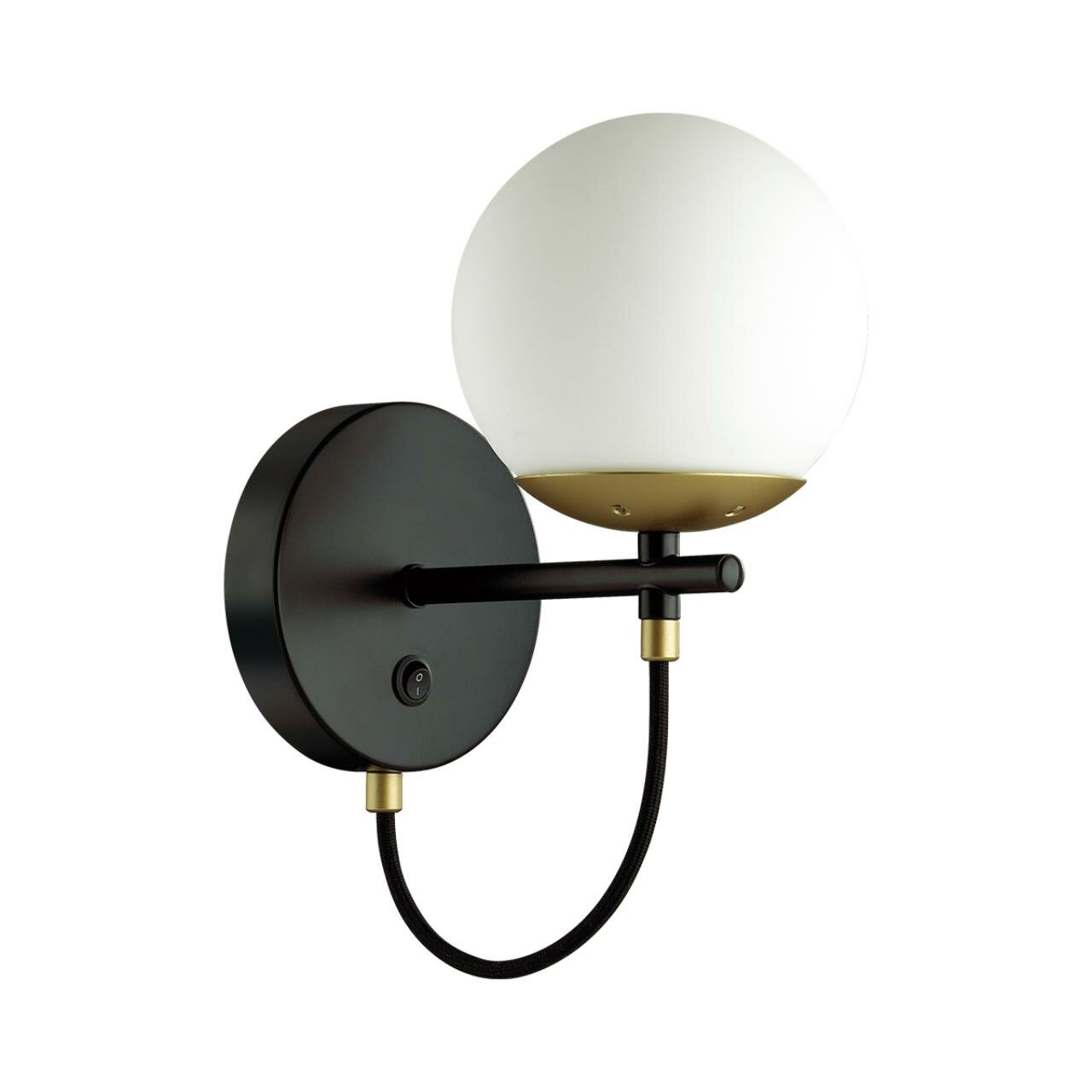 LUMION 5212/1W MODERNI LN26 175 черный, золотой Бра с выкл. E27 60W 220V RANDI