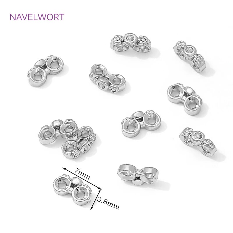 Разделители для бусин NAVELWORT золотые латунные 10 шт 5 Pieces, Rhodium Plated