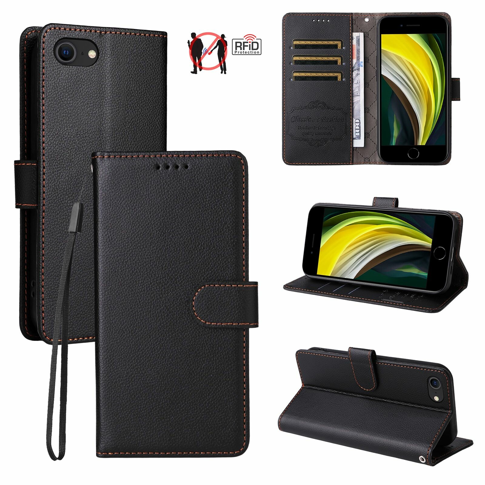 Чехол для Apple iPhone 7 / 8 / SE 2020 (SE 2) / SE 2022 (SE 3) /Айфон 7, 8, СЕ 2020 (СЕ 2), СЕ 2022 (СЕ 3)/бумажник/Чехол для мобильного телефона в виде бумажника/