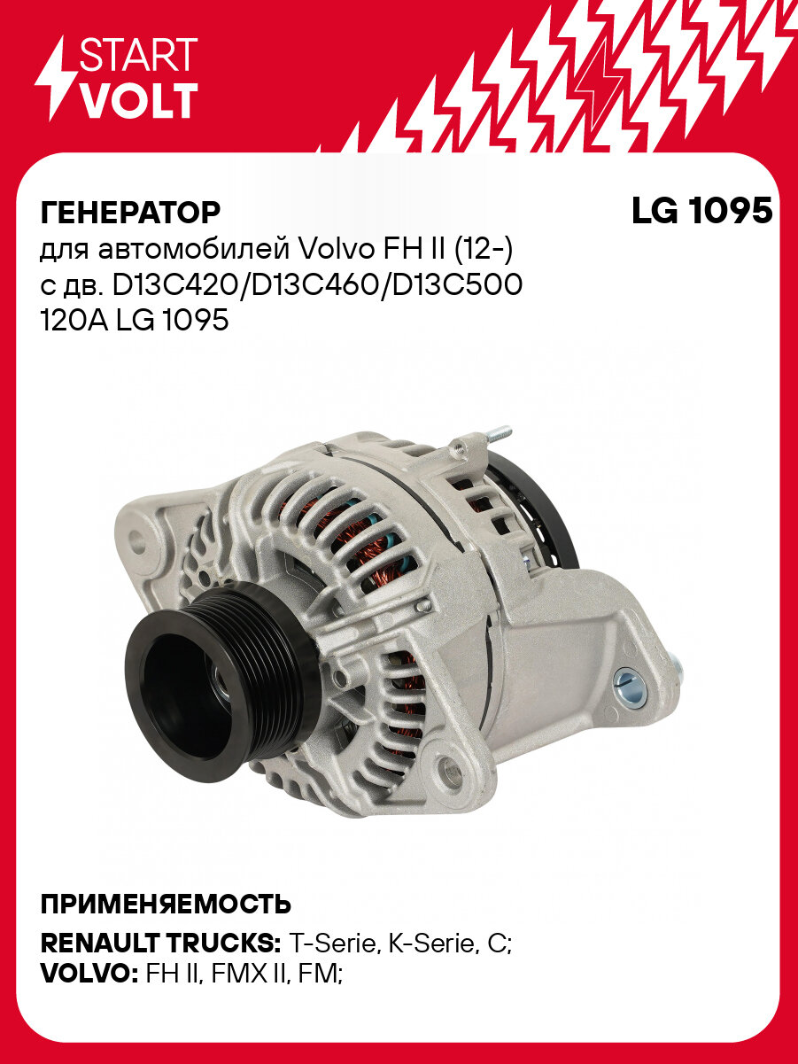 Генератор для автомобилей Volvo FH II (12-) 120 А LG 1095