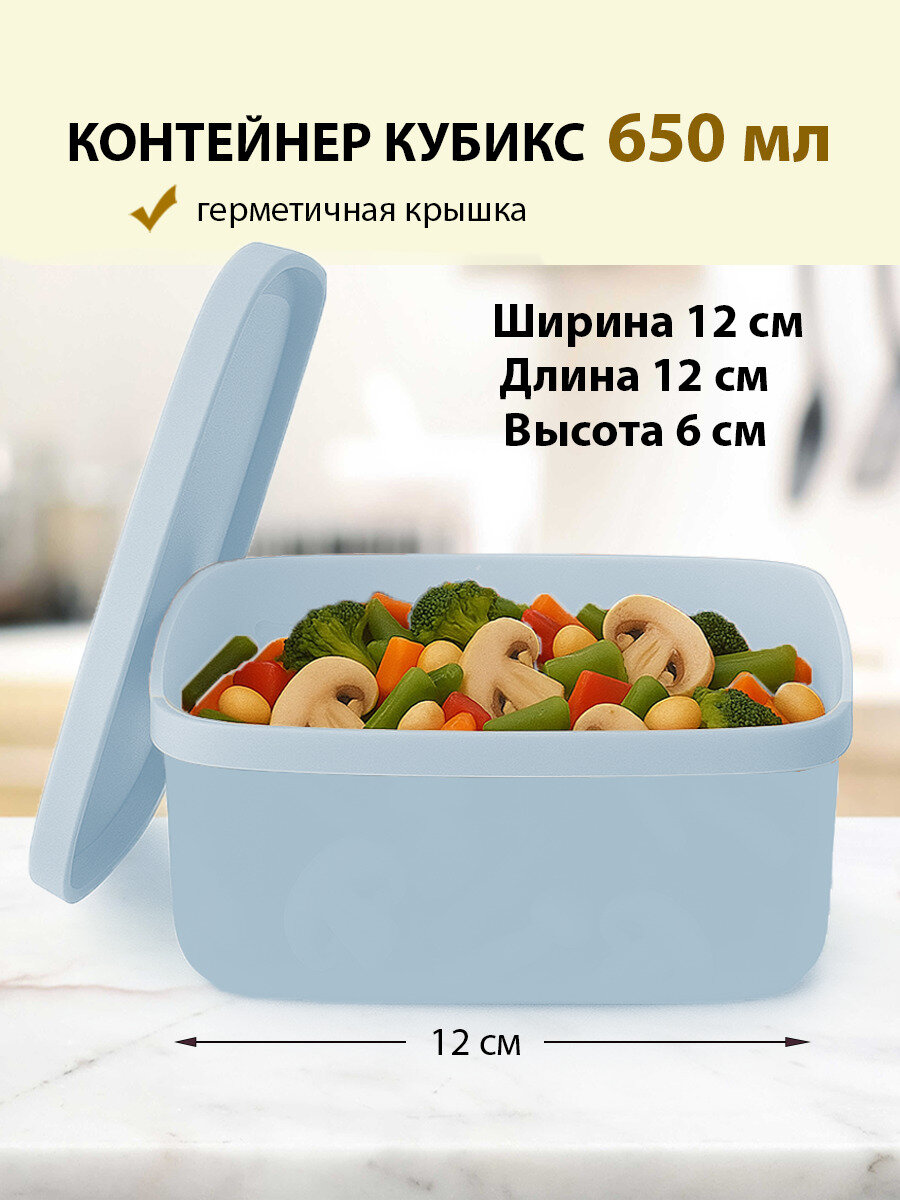 Tupperware Контейнер Кубикс голубой 650 мл