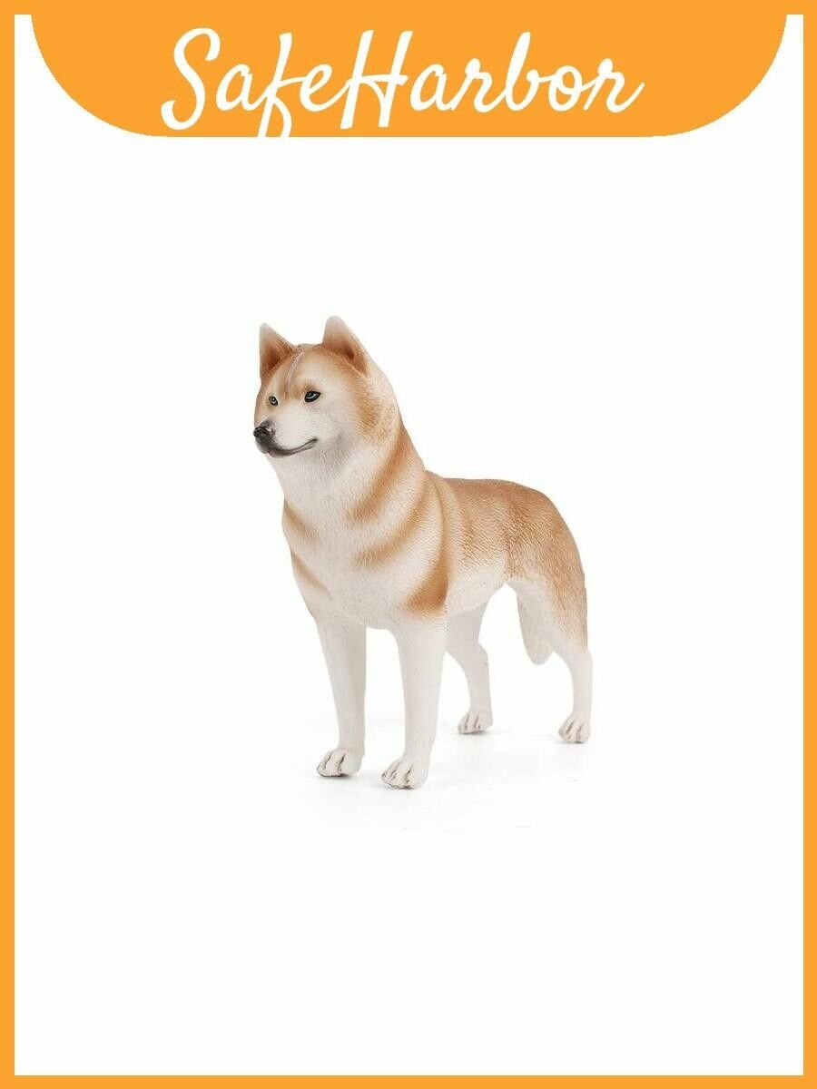 Pvc husky фигурка коллекционная для домашнего и офисного декора и любителей животных желтый