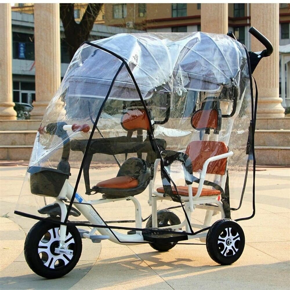 Чехол от ветра и дождя для детской коляски, теплый чехол для коляски двойни