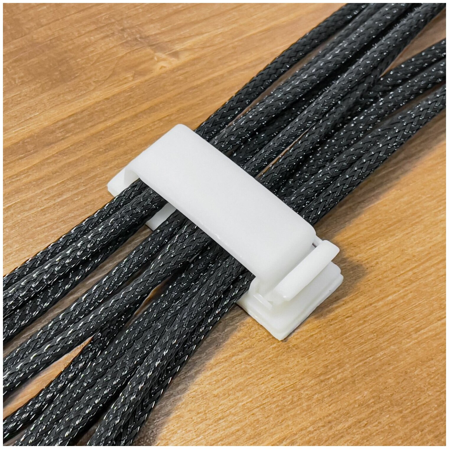 Держатель для кабеля, Клипса большая для кабеля, белая (50 шт.)