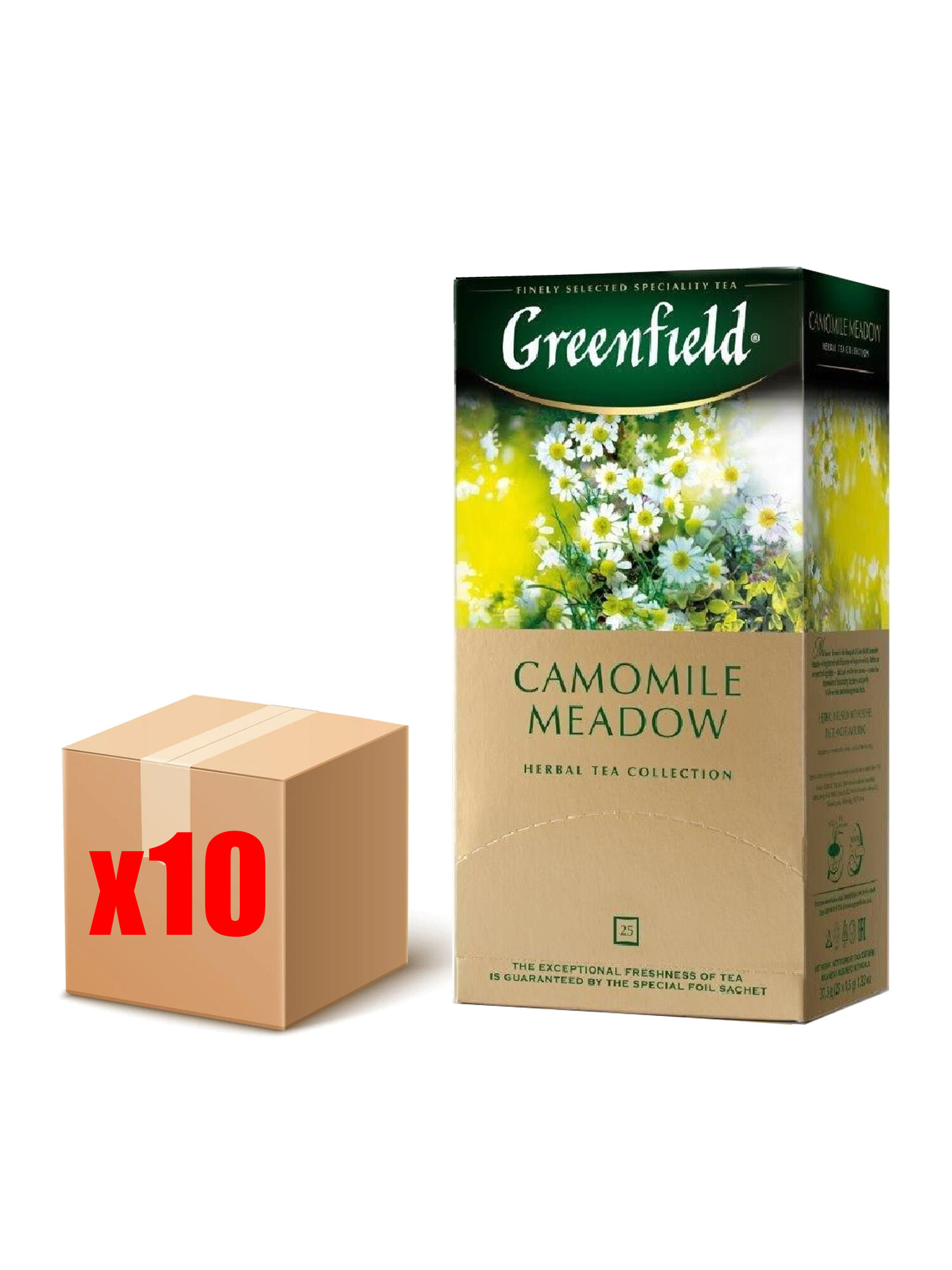 Чайный напиток Greenfield Camomile Meadow, 10шт по 25пакетиков. Ромашка, шиповник