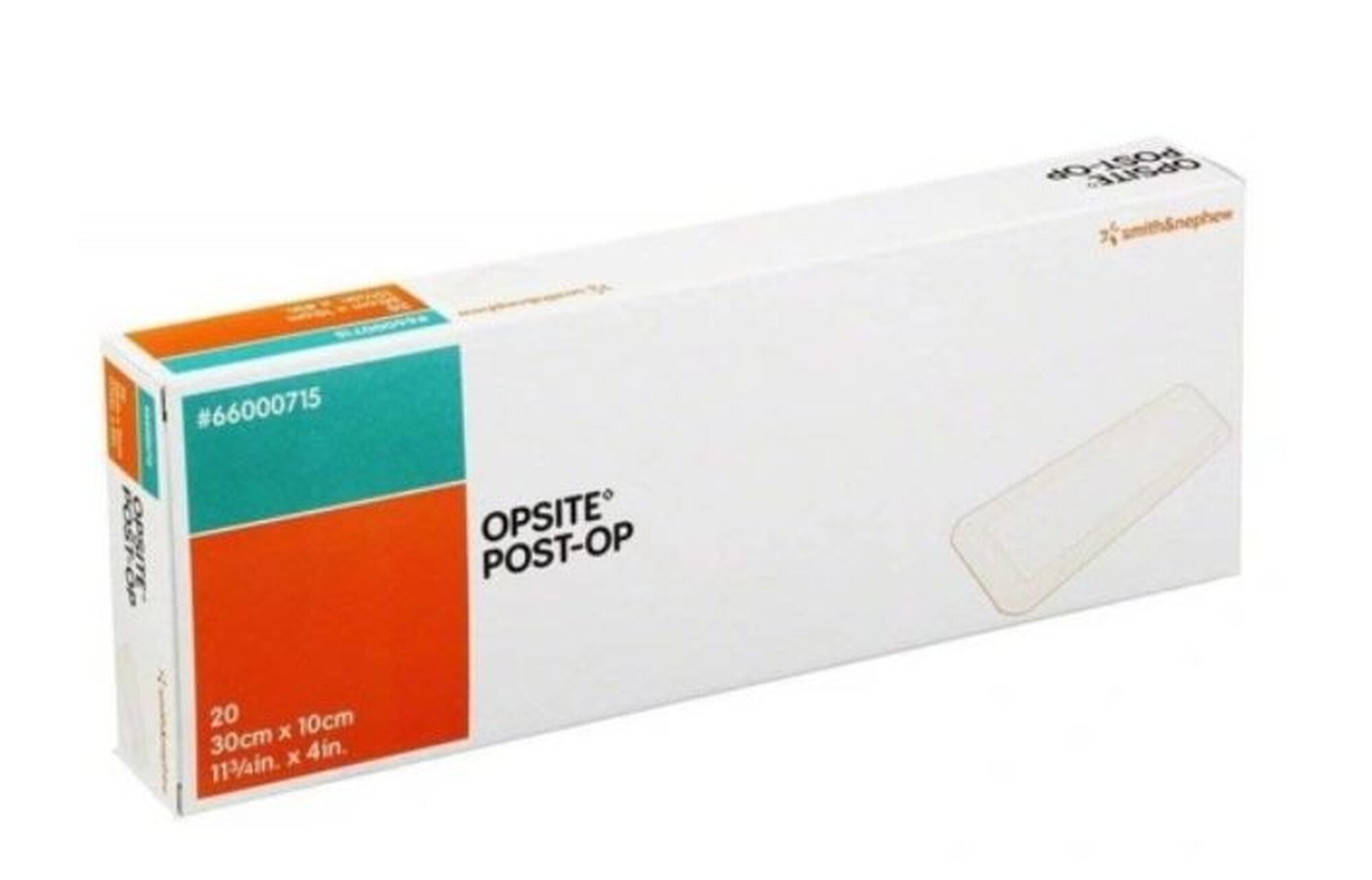 Повязка послеоперационная водонепроницаемая абсорбирующая Smith & Nephew OPSITE POST-OP 30 см x 10 см, 20 шт.