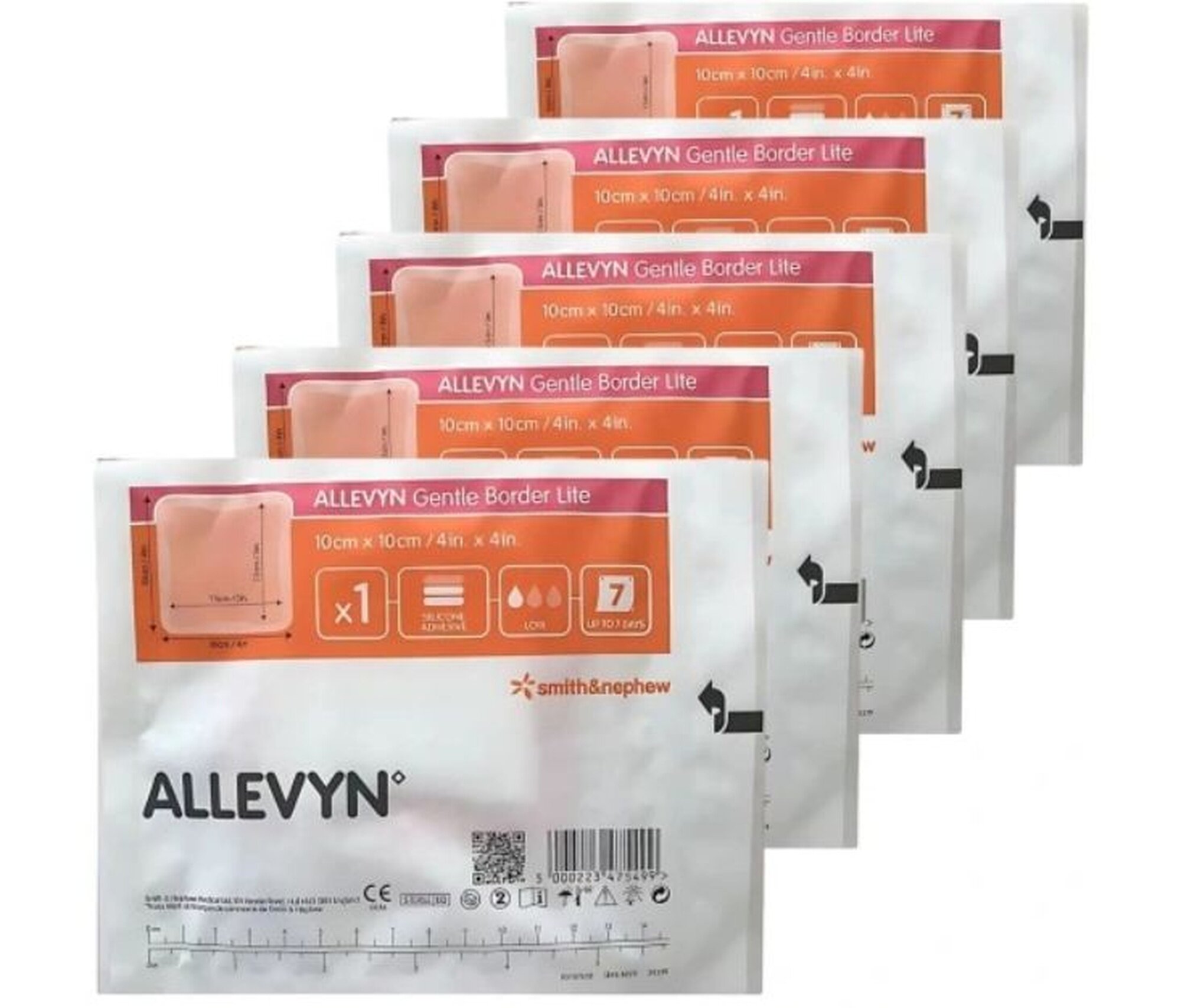 Пенная повязка для ран Smith & Nephew ALLEVYN Gentle Border Lite 5x110x10 см чувствительная