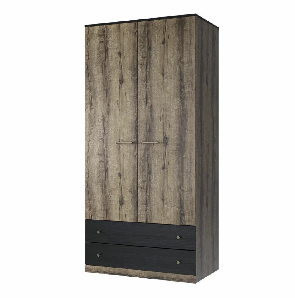 Шкаф Anrex JAGGER 2DG2S, 210 x 57.8 x 100.2 см, цвет: Дуб монастырский /Черный