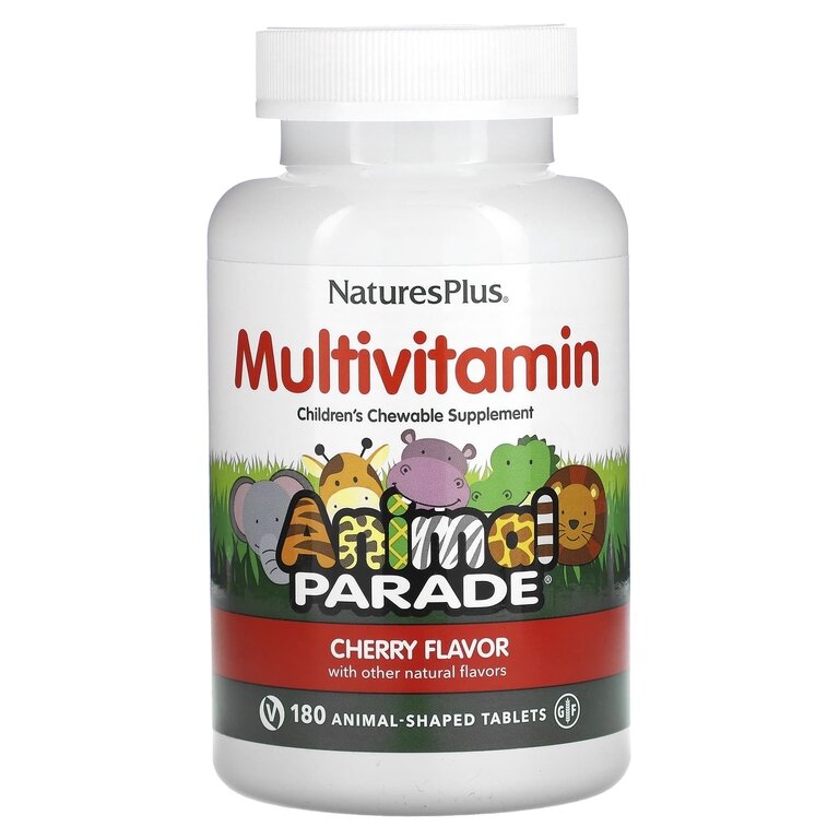 Multivitamin Animal Parade (Детские мультивитамины) 180 таблеток (NaturesPlus) (Вишня)