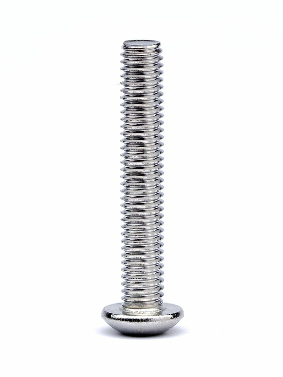 Винт ISO/DIN7380 М5х30 A2-70 нержавеющий с полукруглой головкой и внутренним шестигранником. Шаг резьбы 0,8мм. 5шт