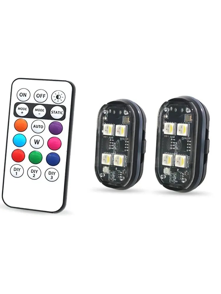 Подсветка Автомобиля RGB с Пультом 2шт