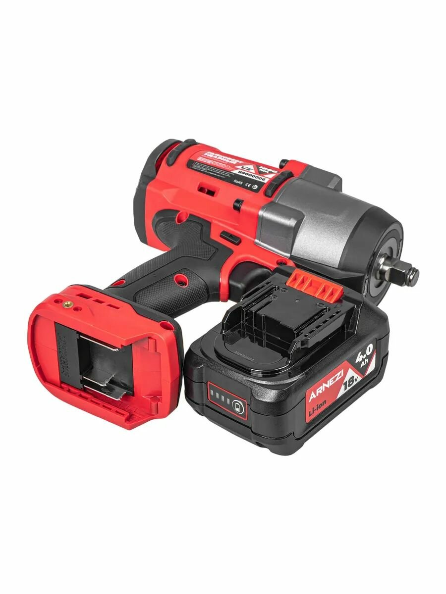 Гайковерт ударный аккумуляторный бесщеточный 1/2" 1880Nm 18V 4.0Ah R9000006, R9000006 ARNEZI
