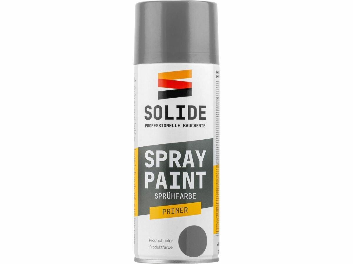 Грунтовка аэрозольная антикоррозийная SOLIDE, серая 400 мл (SL-36883-1)