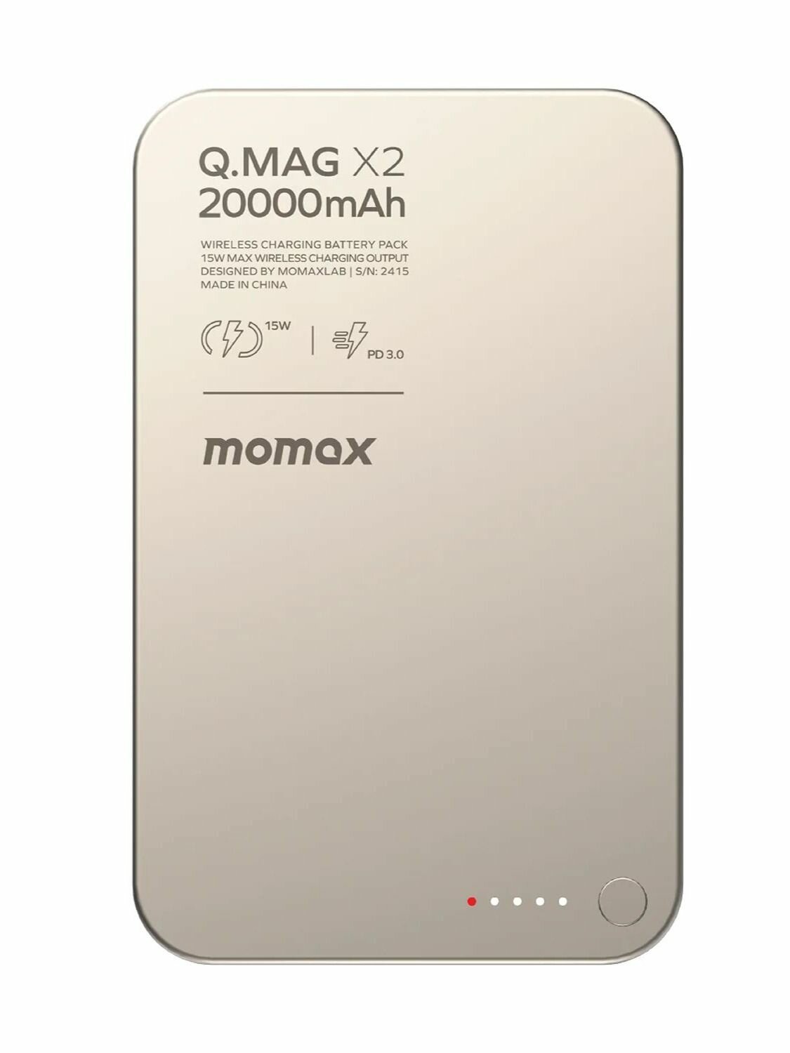 Повербанк MagSafe MOMAX Q.Mag X2 20000 Ультратонкий Titanium Магнитный