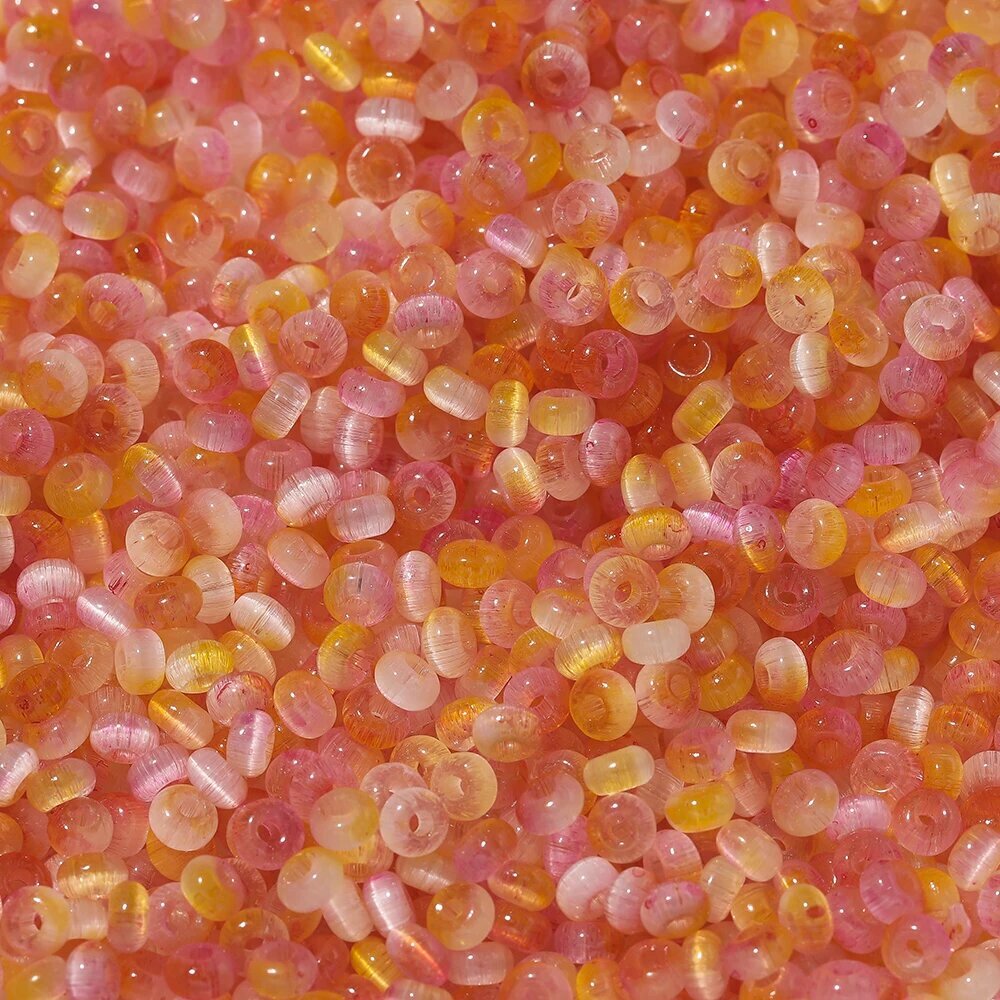 Бусины стеклянные "кошачий глаз", Light red orange, 2.5*4 мм, 100 шт.
