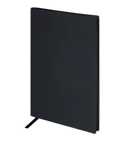 Блокнот А5 138x213мм, под кожу, 80 листов, клетка, черный