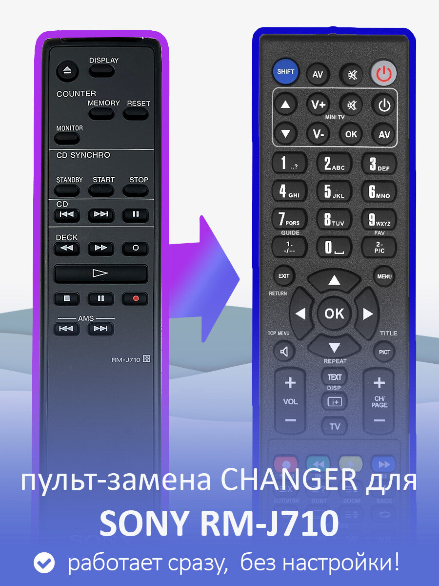 Пульт-замена для SONY RM-J710