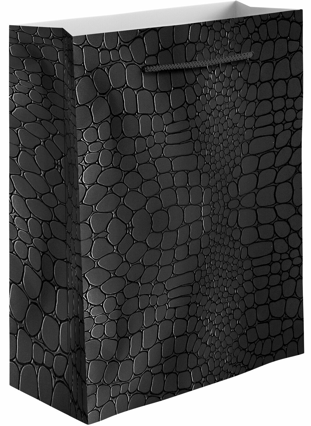 Подарочный пакет Дон Баллон "Текстура кожи", дизайн №3, черный, 210 г, 32х26х10 см
