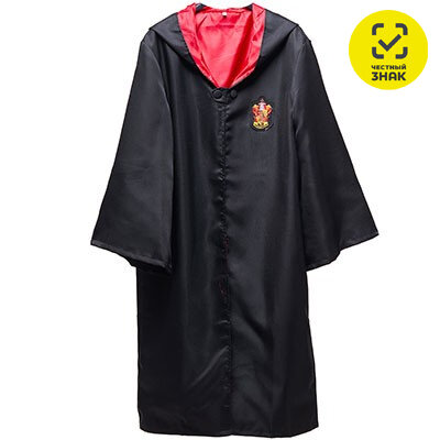 Карнавальная мантия КНР "Маленький маг", черная, размер L, длина 115 см