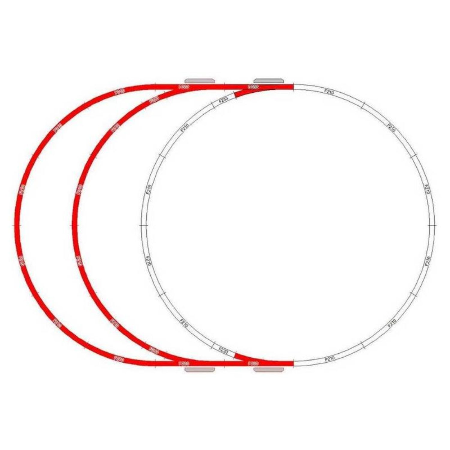 Набор рельсов №9 «Mehano» в масштабе 1:87, ширина колеи 16,5 мм.