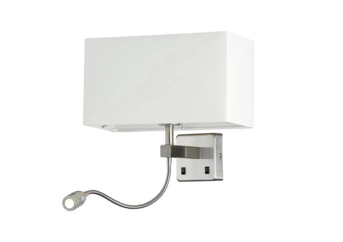 Бра Crystal Lux "Jewel" AP2 WH E27 60W, белый, с выключателем