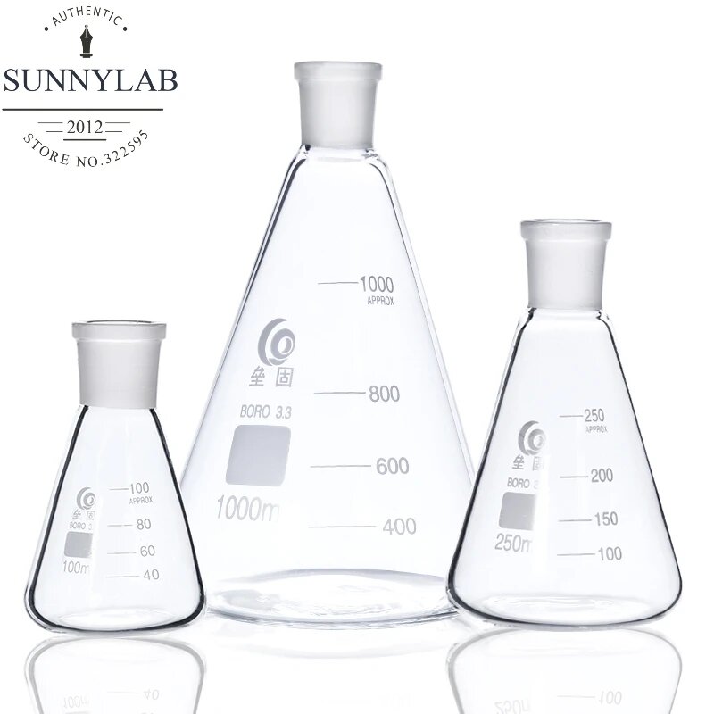 Лабораторная колба из боросиликатного стекла 25-2000 мл 1000ml No.24