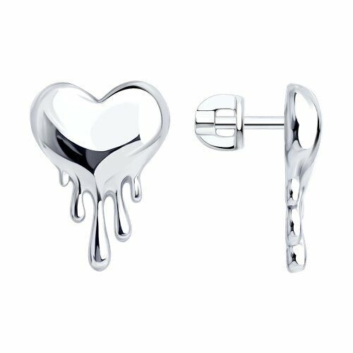 Серьги пусеты, серебро, 925 проба, родирование