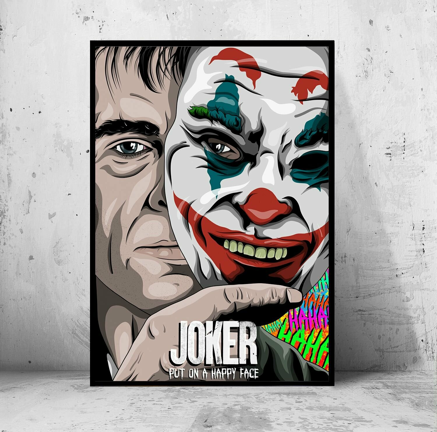 Плакат, постер Джокер, Joker (Хоакин Феникс, Joaquin Phoenix) на бумаге, размер 21х30см