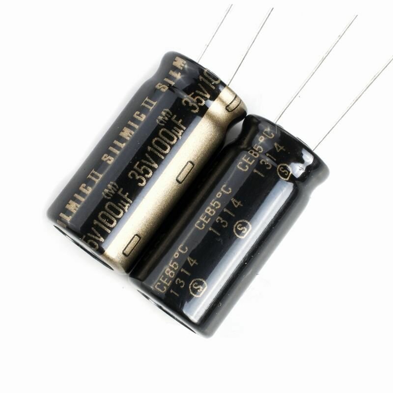 1 шт, ELNA Silmic II Аудио HIFI Конденсатор электролитический 35В-100мкФ (100uF-35V, 10x20мм)