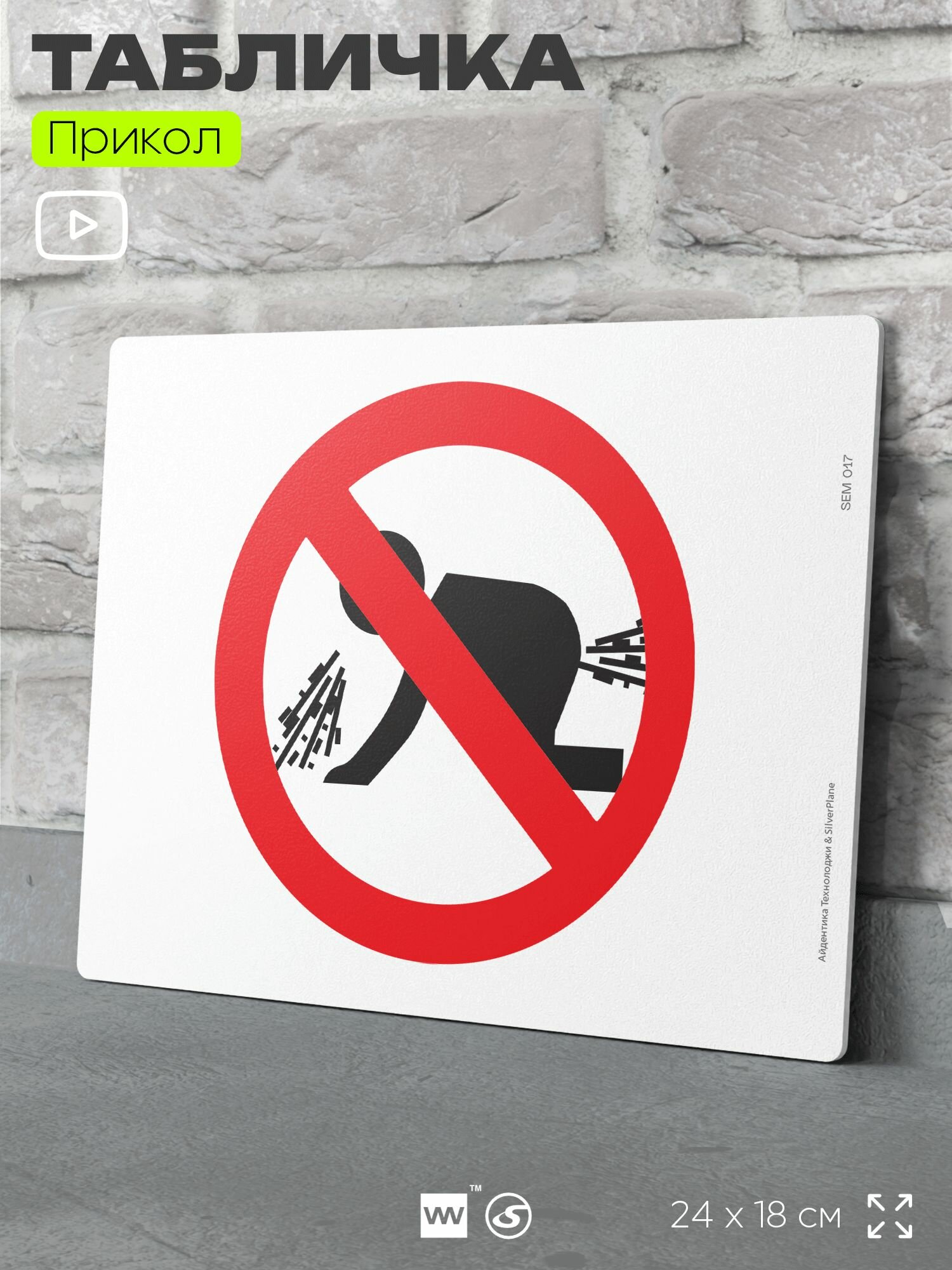 Табличка шуточная прикольная "Правила поведения в туалете" на дверь и стену, для офиса и дома, для туалета, пластиковая с двусторонним скотчем, 24х18 см, серия Алкан, Айдентика Технолоджи