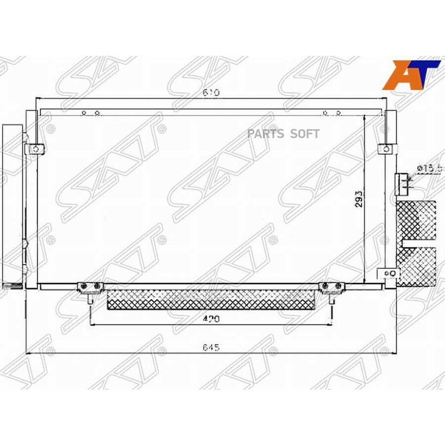 Радиатор кондиционера Subaru Legacy 03-09 / Outback 03-09 от официального дистрибьютора, SAT, артикул STSB053940