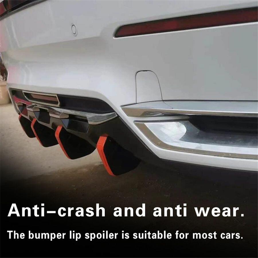 Универсальный 4 шт. ПВХ диффузор заднего бампера формовочная точка