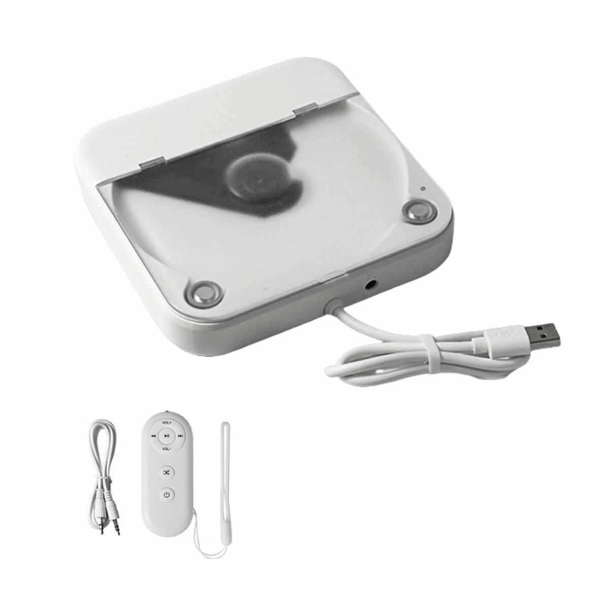 Портативный USB CD-плеер для автомобиля — внешний компакт-диск плеер с пультом и AUX поддержка MP3/WAV без адаптера