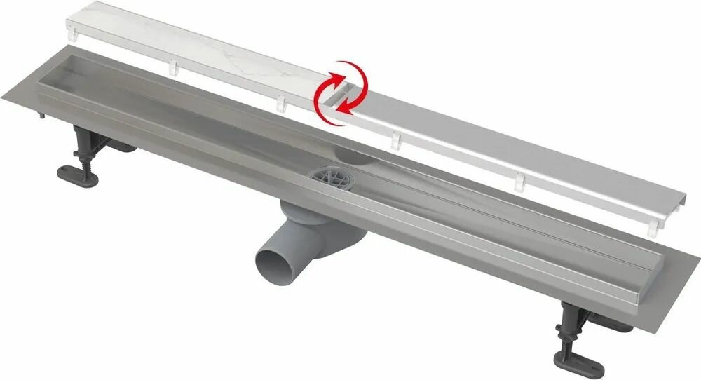 Трап для душа AlcaPlast APZ13-DOUBLE9-650 с двухсторонней решеткой Fit and Go, душевой лоток