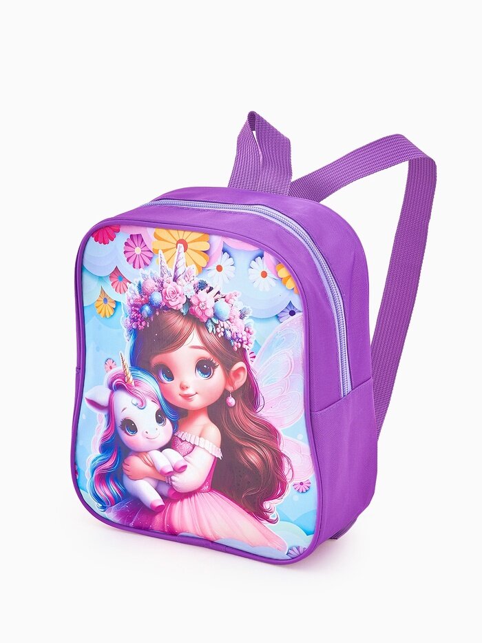 Рюкзак детский «Выбражулька», для девочки, на молнии, размер 20.5×9×24 см, сиреневый