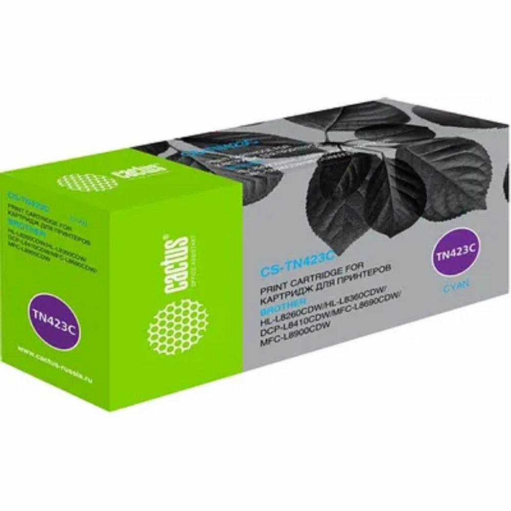 Cactus расходные материалы TN - 423C Картридж для Brother DCP L8410CDW HL L8260CDW MFC L8690CDW, голубой, 4000стр.