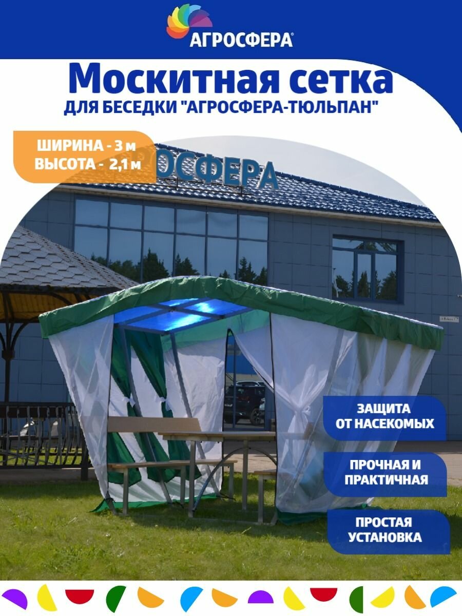 Москитная сетка для беседки Агросфера-Тюльпан, многофункциональная