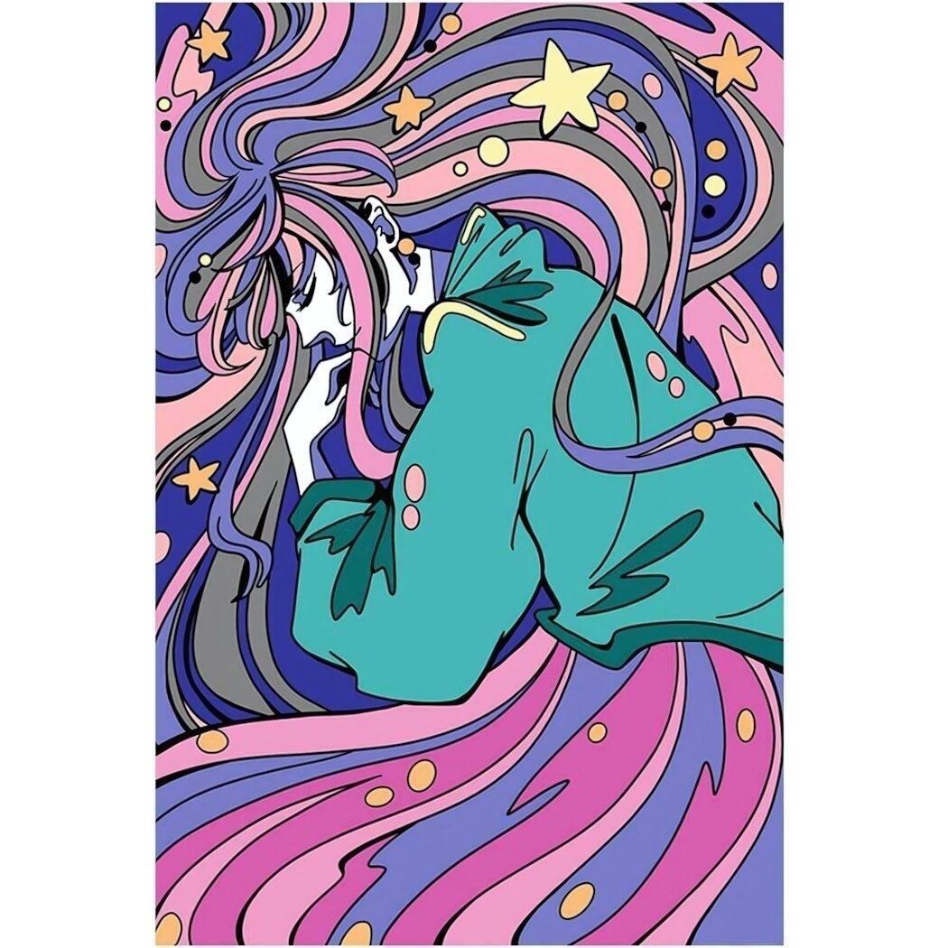 Картина по номерам 20x30см "Красивые сны" для детей, акриловые краски, холст на подрамнике