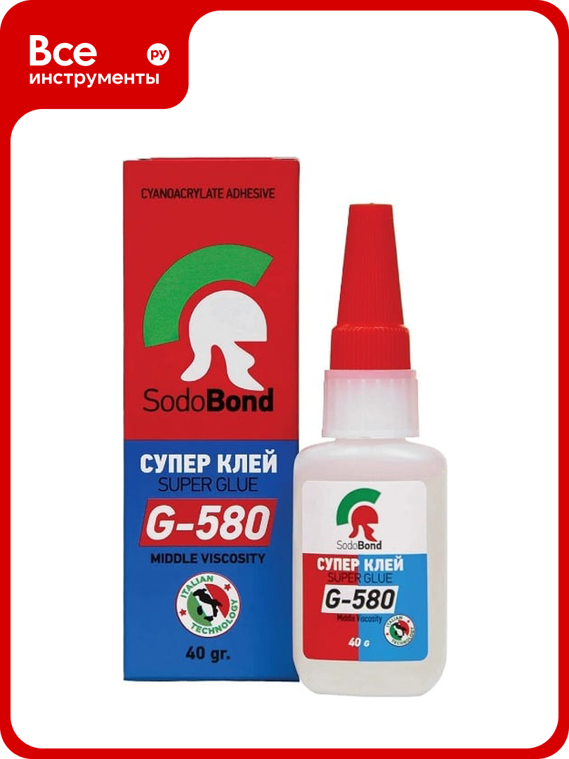 Суперклей SODOBOND G-580 30 гр (нетто), Мгновенное