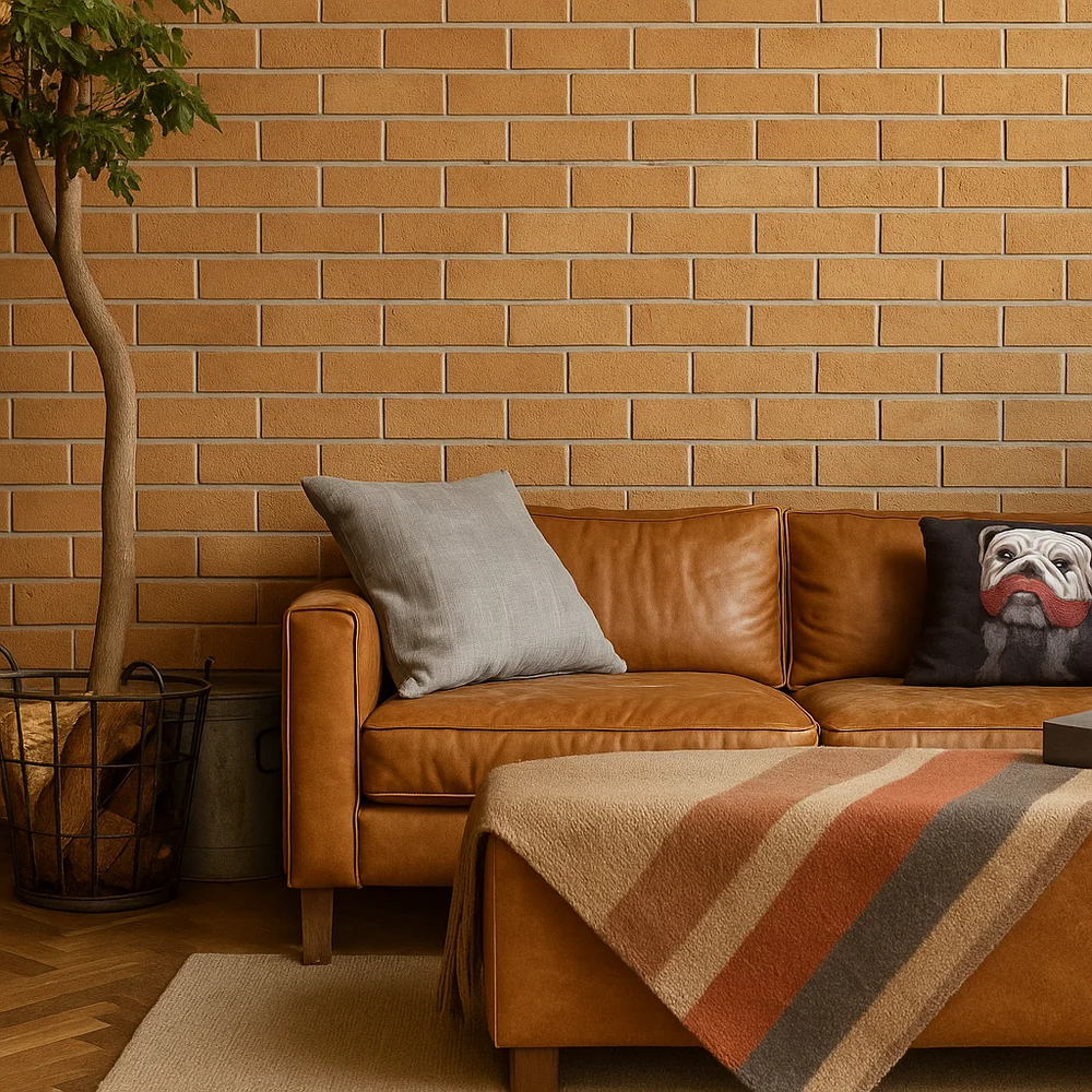 Гибкая Клинкерная плитка "Бежевый", для фасадов и внутренней отделки, фактура Ф0, размер 250x70x4мм