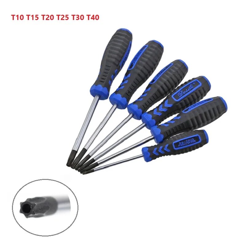 Отвертка Torx из хромованадиевой стали T10/T15/T20/T25/T30/T40 T30-M6